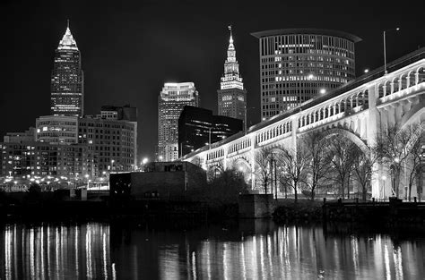 Black And White Cleveland Iconic Scene Photograph By Frozen In Time