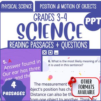 Physical Science Reading Comprehension PowerPoints Position Motion Of Objects