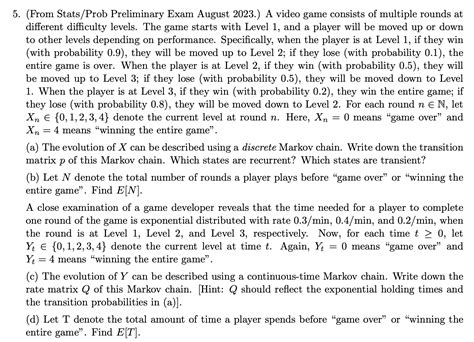 Solved From Stats Prob Preliminary Exam August A Chegg