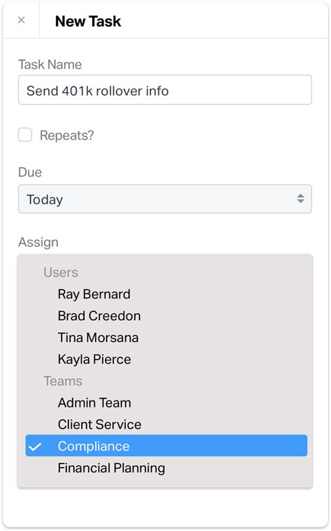 New Feature Teams And Task Assignments Wealthbox Crm