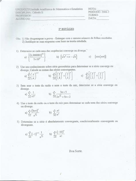 Calculo Ii Provas 2º Estágio Cálculo Ii