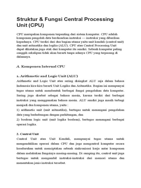Struktur Dan Fungsi Cpu Pdf