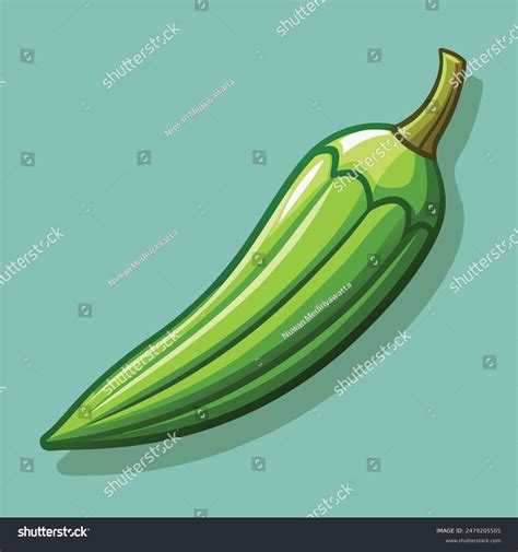 Okra Vegetable Illustration Cartoon Vector Isolated Stock Vector