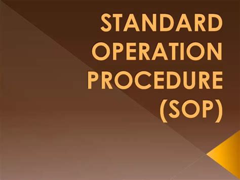 PPT STANDARD OPERATION PROCEDURE SOP PowerPoint Presentation Free