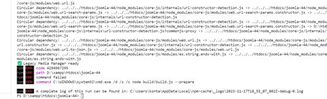 joomla issue tracker joomla cms 42356 [5 0] npm fails on windows