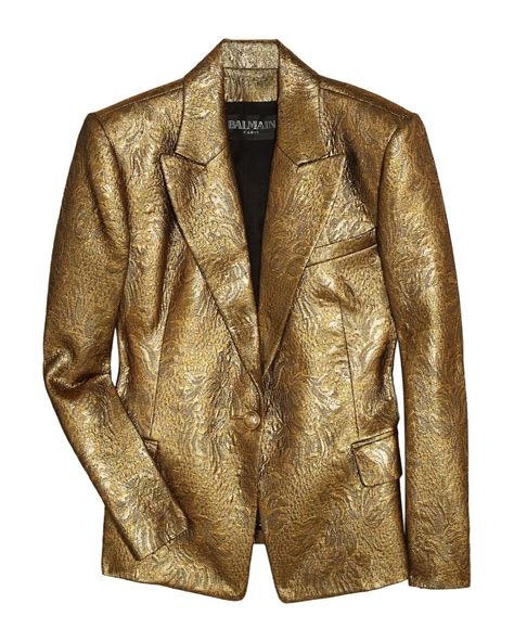 Balmain Metallic Brocade Jacket Lyst