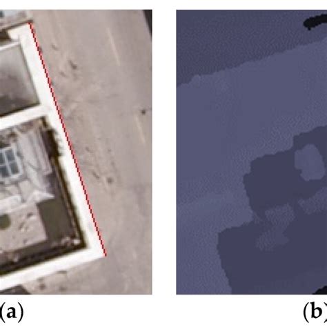 example of matching errors at building edges the red lines indicate