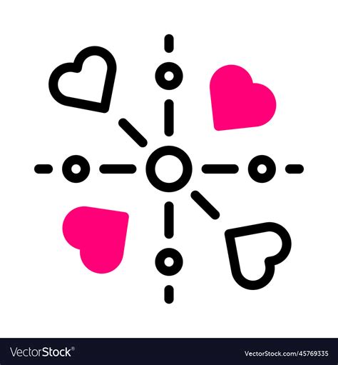 Decoration Icon Duotone Red Black Style Valentine Vector Image