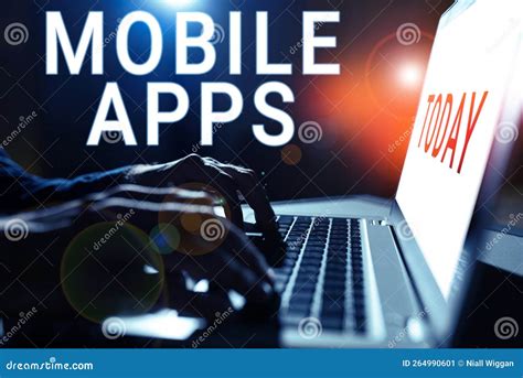 Text Showing Inspiration Mobile Apps Internet Concept Small Programs Are Made To Work On Phones