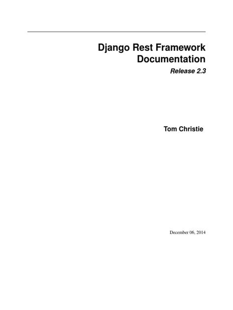 Django Rest Framework Pdf Application Programming Interface