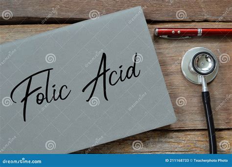 Notebook Written With Text Folic Acid Top View Stock Image Image Of