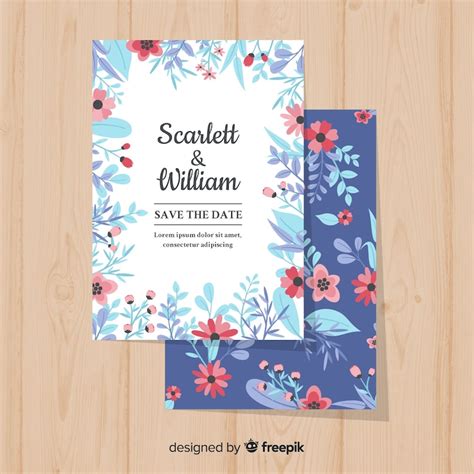 꽃의 초대장 이미지 Freepik에서 무료 다운로드