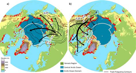 Contour Plots Of Cyclone Tracks Tracks Month 21 Originating In A Download Scientific