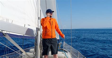 Man Sailing With Sails Out Stock Image Image Of Cruise 186975473