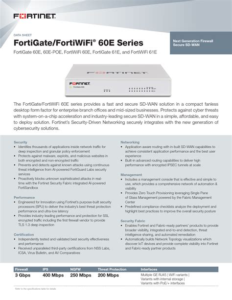 Fortinet Fortigate 60e