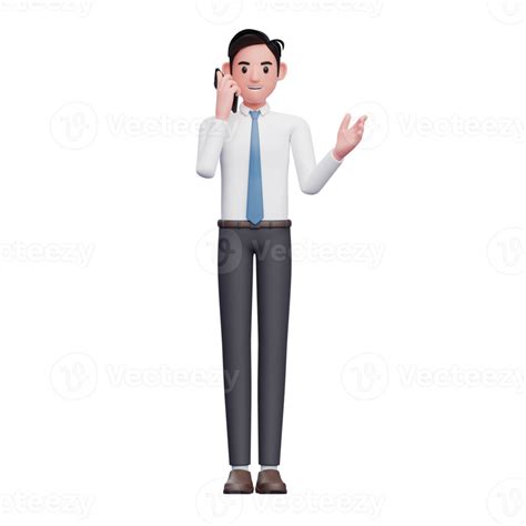 Businessman Making Phone Calls 3d Illustration Of Businessman Using Phone 13750552 Png