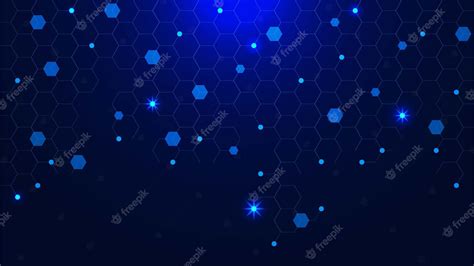 Premium Vector Abstract Hexagonal Shapes With Glowing Particles For Science And Technology