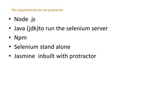 Selenium With Protractor Pptx