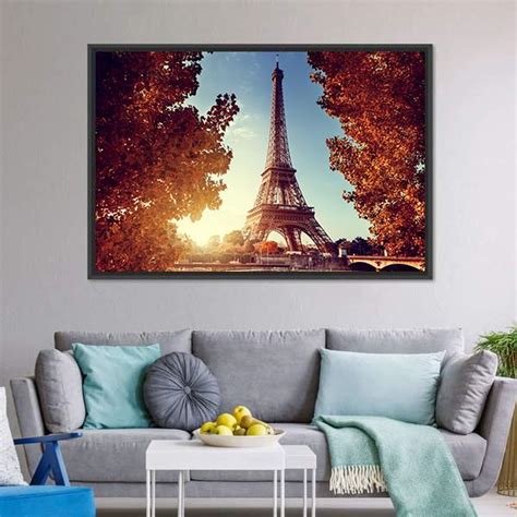 Eiffel Tower In Autumn Canvas Wall Art Tiaracle