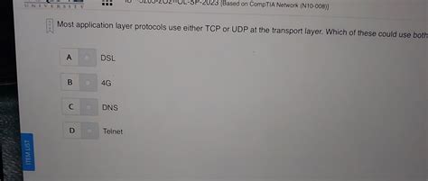 Solved Most Application Layer Protocols Use Either Tcp Or