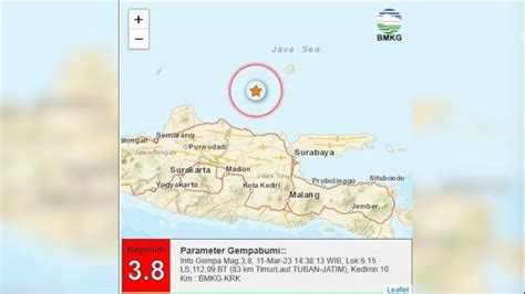 Gempa Bumi Skala 38 Magnitudo Terjadi Di Tuban Id