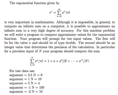 Solved The Exponential Function Given By Is Very Important