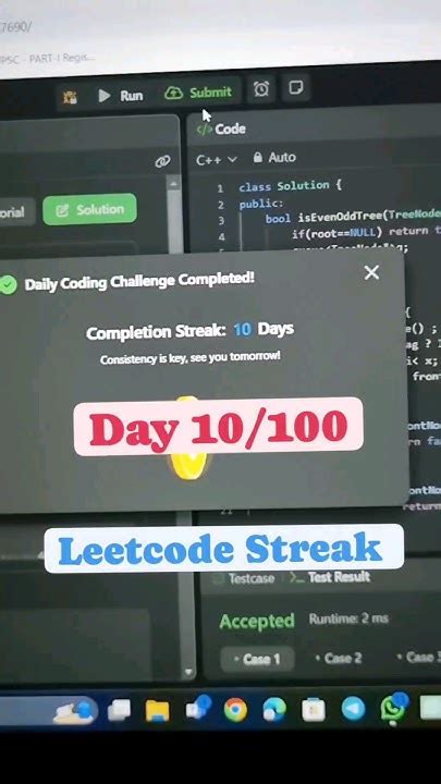 Day 10100 Leetcode Streak Shorts Leetcode Leetcodedailychallenge Youtube