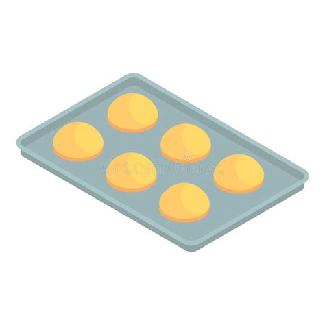 Panadería Fábrica Bandeja De Pan Icono Estilo Isométrico Ilustración