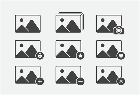 Set Of Image Gallery Icons Vector Collection Digital Photo Album