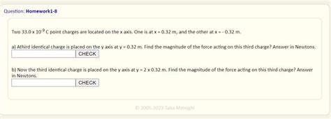 Solved Two 330×10−9c Point Charges Are Located On The X