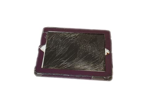 Broken Tablet Screen Isolated On A White Background Smarphone