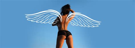 Valentines Day Photo Banner Of Woman With Wings Slim Body Booty