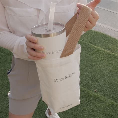 【台灣現貨24h】自創款燕麥白色飲料袋 防潑水 環保 飲料提袋 手提飲料袋 環保飲料提袋 杯袋 冰霸杯袋 飲料袋 水壺袋 蝦皮購物