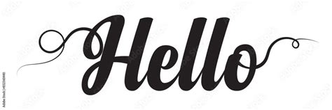 Hello Modern Calligraphy Script Word Hello Hand Drawn Cursive Font