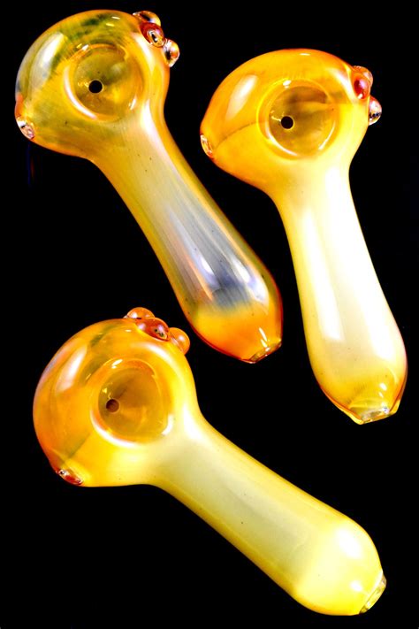 Gold Fumed Glass Pipe P2799 Primate Glass