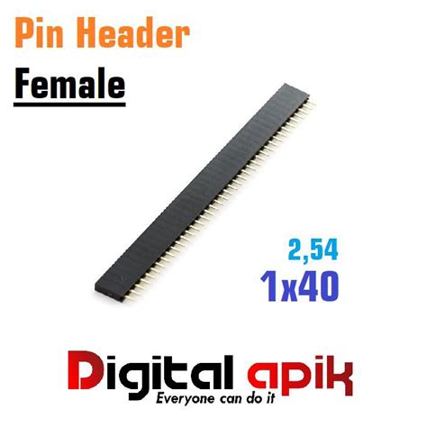 Jual Pin Header Female 1x40 Standar 2 54mm Strip Single Row 40 Pin Hitam Shopee Indonesia
