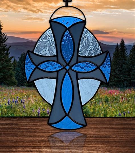 Celtic Cross Stained Glass Pattern Pdf Etsy