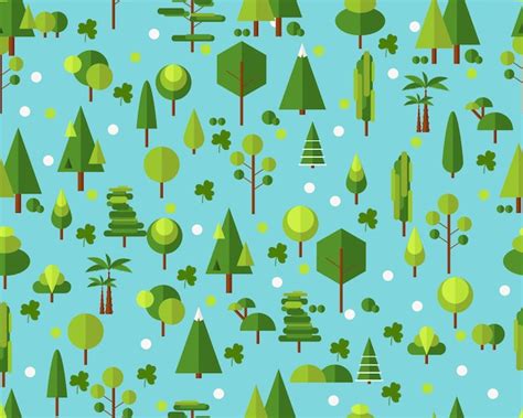 Premium Vector Vector Flat Seamless Texture Pattern Trees