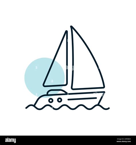 Sailing Yacht Flat Vector Icon Stock Vector Image And Art Alamy