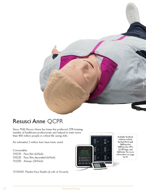 Resusci Anne Qcpr Torso Rechargeable With Skillguide Pdf Cardiopulmonary Resuscitation