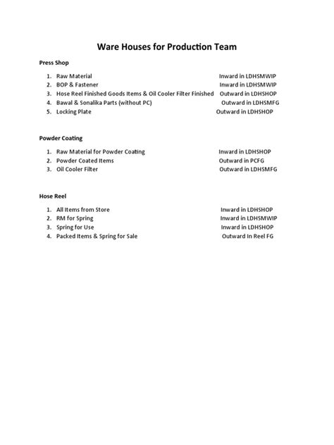 Warehouse Process Pdf