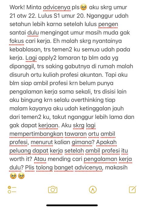 BACA RULES DI (bit.ly/worksfess) on Twitter: "Work! Minta advicenya please temen2, lagi ...