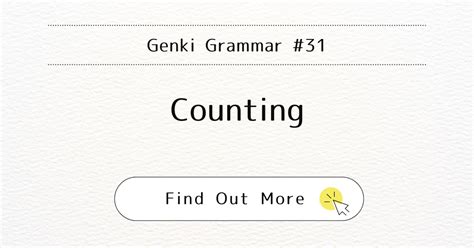 Genki Grammar 31 Mastering Counting Learn Japanese Counters Easily