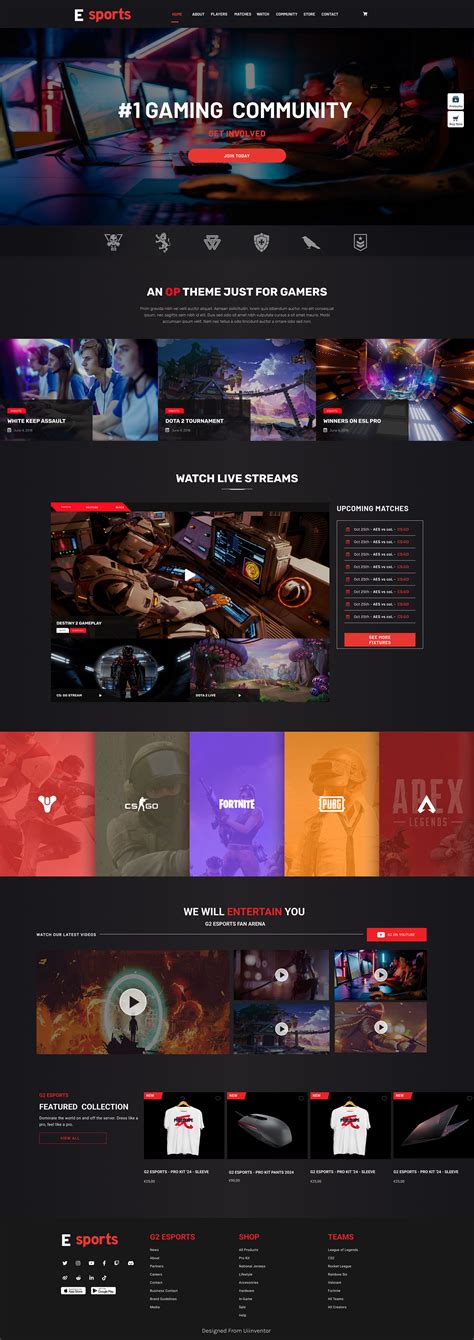 Esports Gaming Hub UI Design Behance