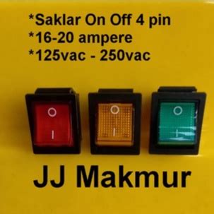 Jual Saklar Manual On Off 1 Arah 4 Kaki Atau 4 Pin Tombol Murah