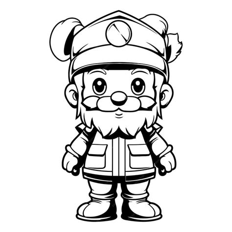 Premium Vector Black And White Cartoon Illustration Of Cute Sailor