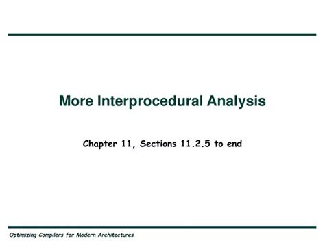 Ppt More Interprocedural Analysis Powerpoint Presentation Free Download Id499345
