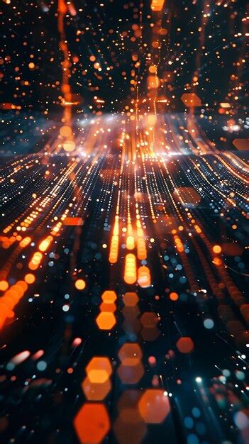 A Night Scene With Lights And A Plane In The Background Premium AI Generated Image