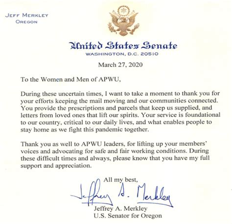 I Want To Take A Moment To Thank You” Oregon Senator Jeffrey Merkley