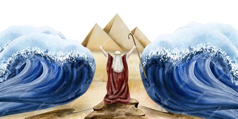 Premium Photo Passover Haggadah Story With Moses Separating Red Sea